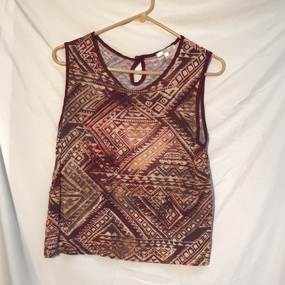 Matty M | Tops | Matty M Aztec Muscle High Neck Tank | Poshmark